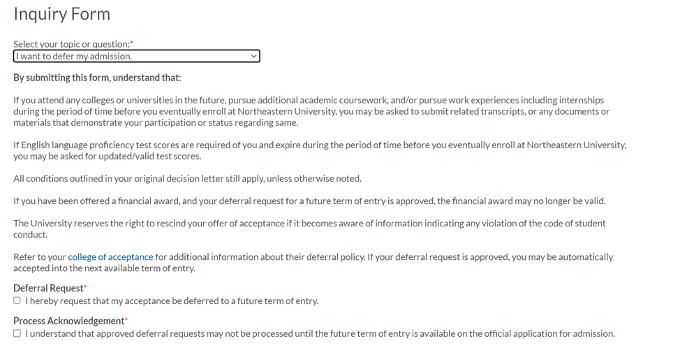 How do I Defer my Admissions?
